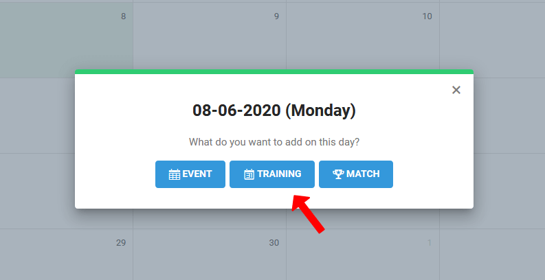 ProTrainUp - Creating a training session